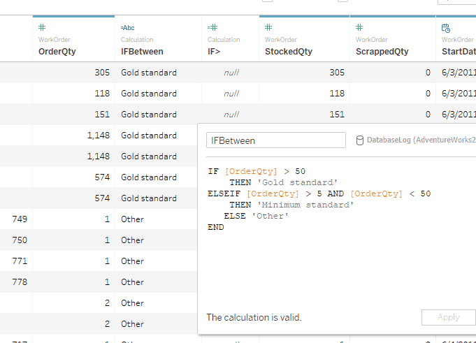 How Do I Make A Calculated Field With A Between Formula In Tableau Datameer