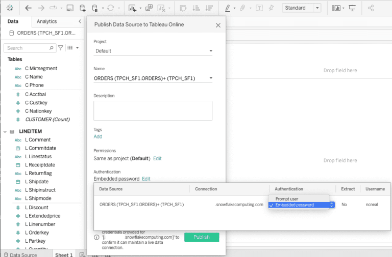 Connecting Snowflake to Tableau Online - Datameer Connecting Snowflake to Tableau Online - Datameer